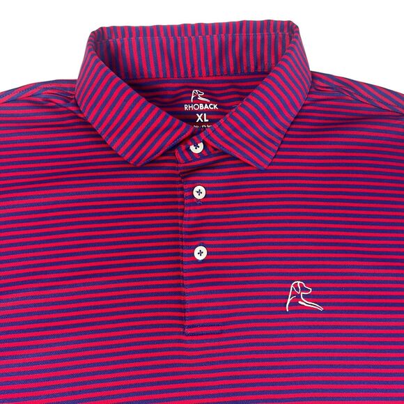 Rhoback | Shirts | Rhoback Mens Striped Polo Shirt Size Xl Embroidered ...